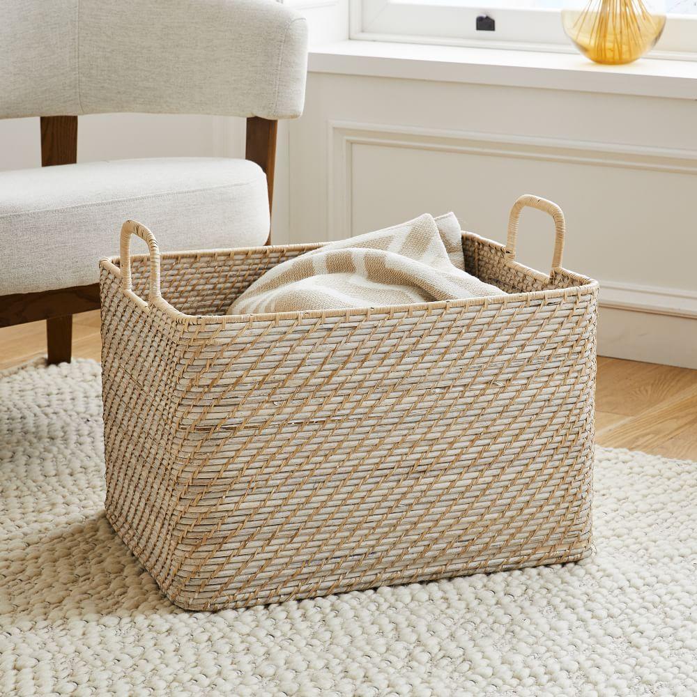 Large decorative storage bins store